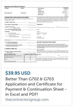 AIA Forms G702 & G703 Application, Certificate, and Continuation